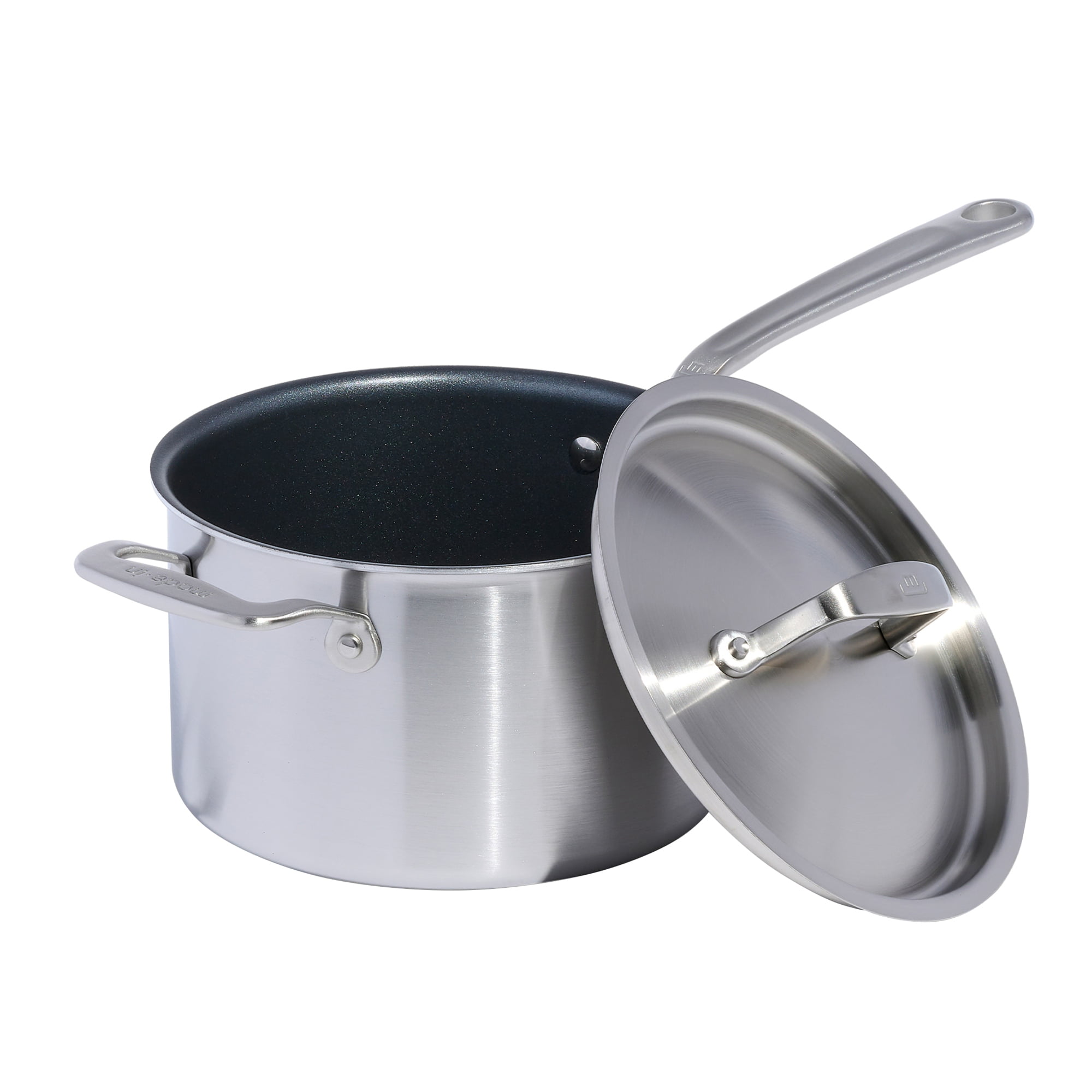 Made In Cookware - 4 Quart Non Stick Sauce Pan With Lid - Graphite - 5 ...