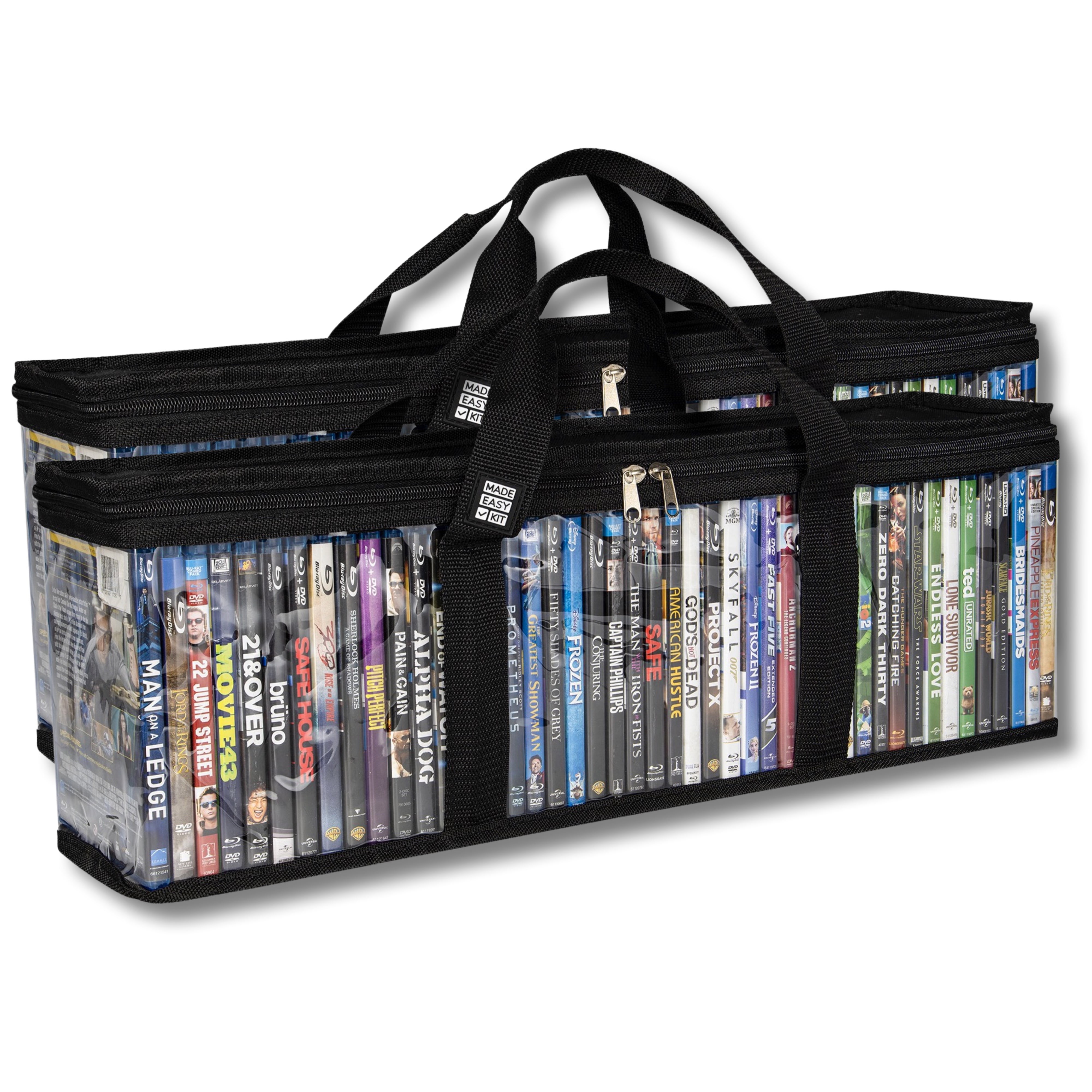 Made Easy Kit Blu-ray Disc Organizer, Clear PVC Storage Bag, Stackable ...