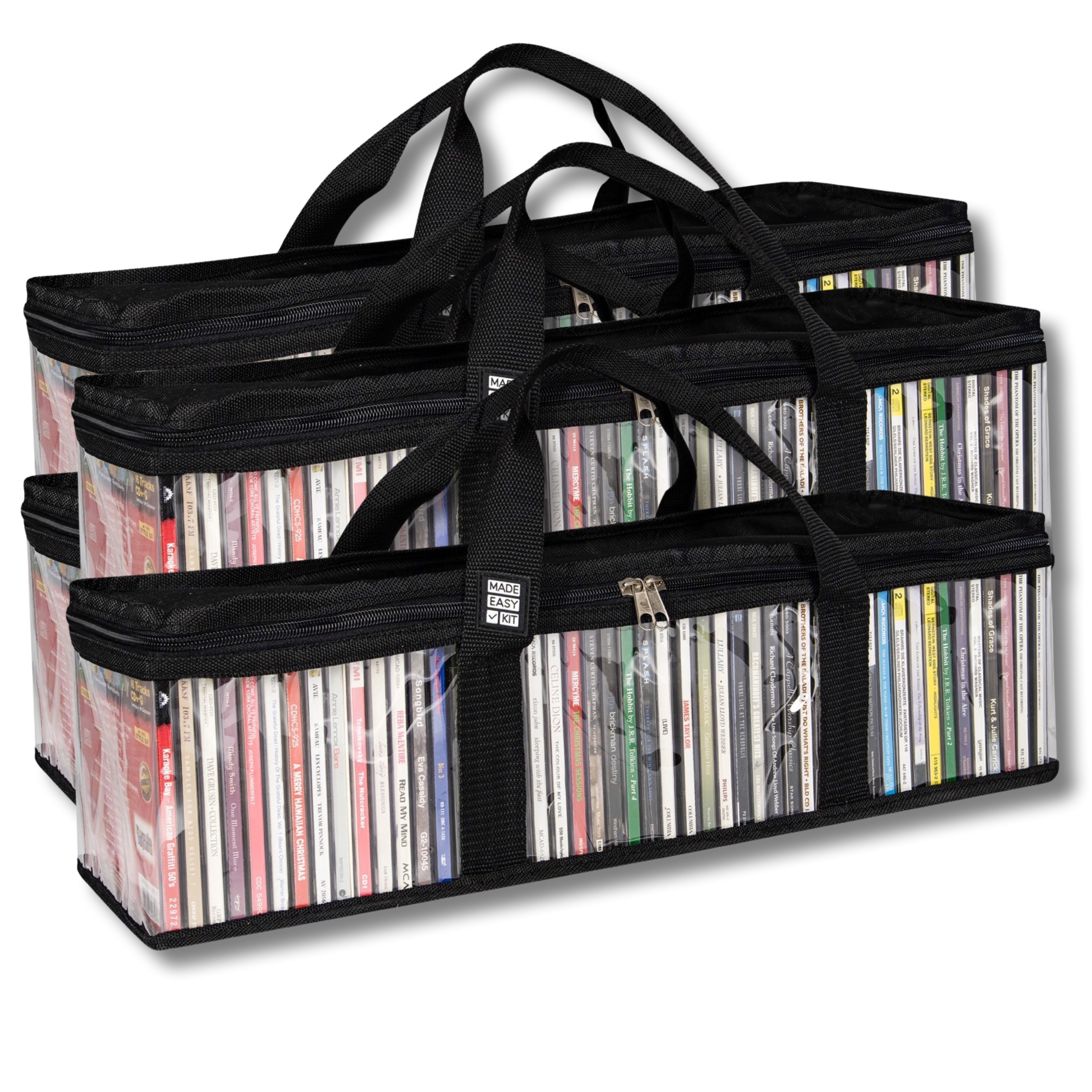 Made Easy Kit CD Media Storage Bag Case - Clear See Though PVC ...