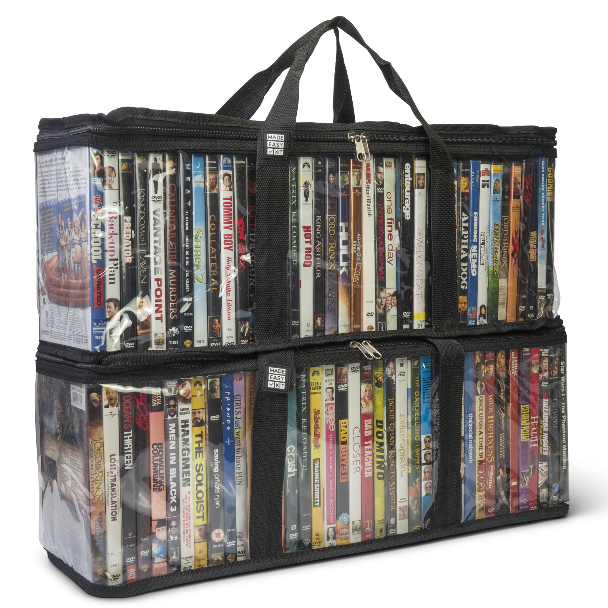 DVD Storage Bag Case by Made Easy Kit - Clear PVC, Triple-Stitched ...