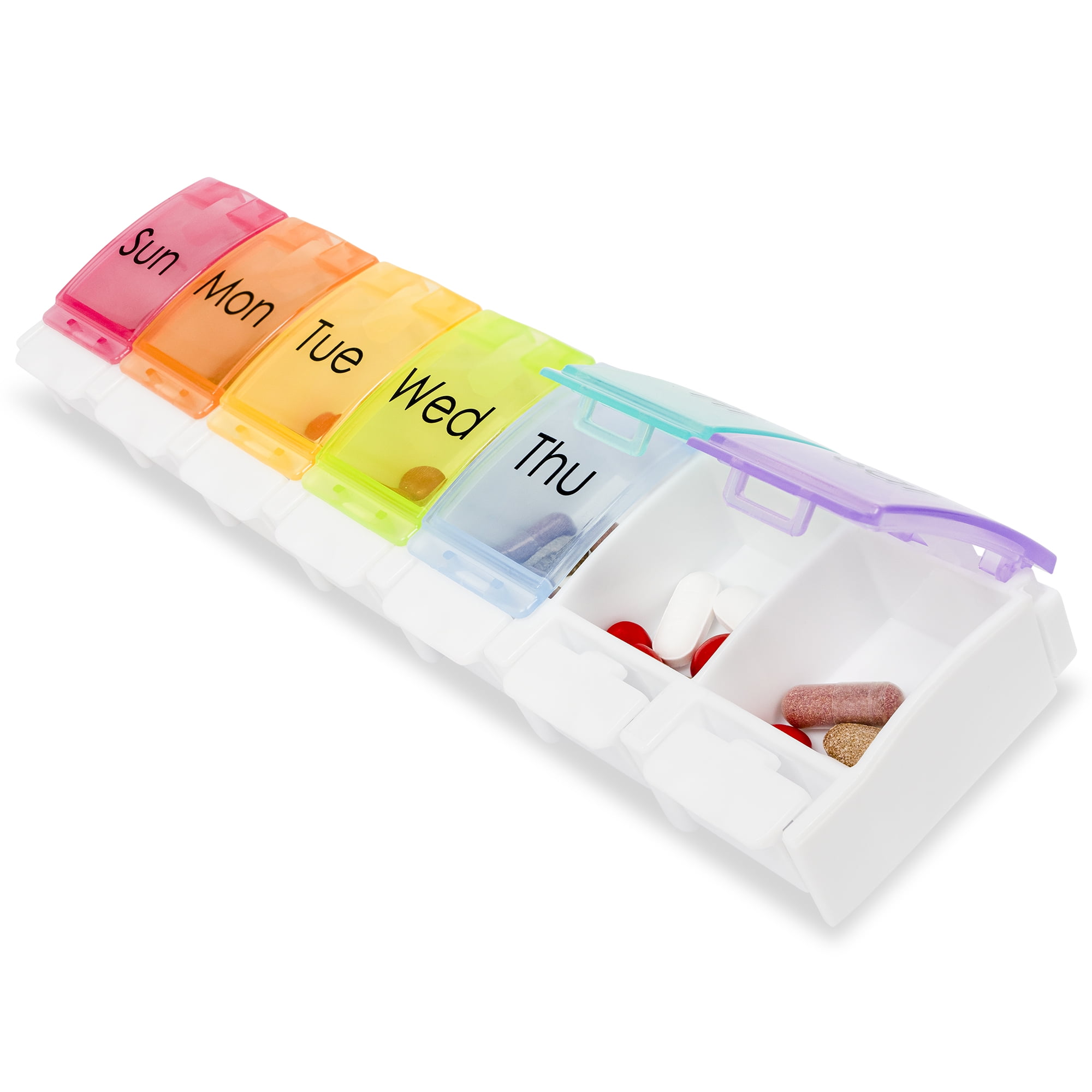 Made Easy Kit Large 7-Day Pill Case - Weekly Medicine Organizer with ...