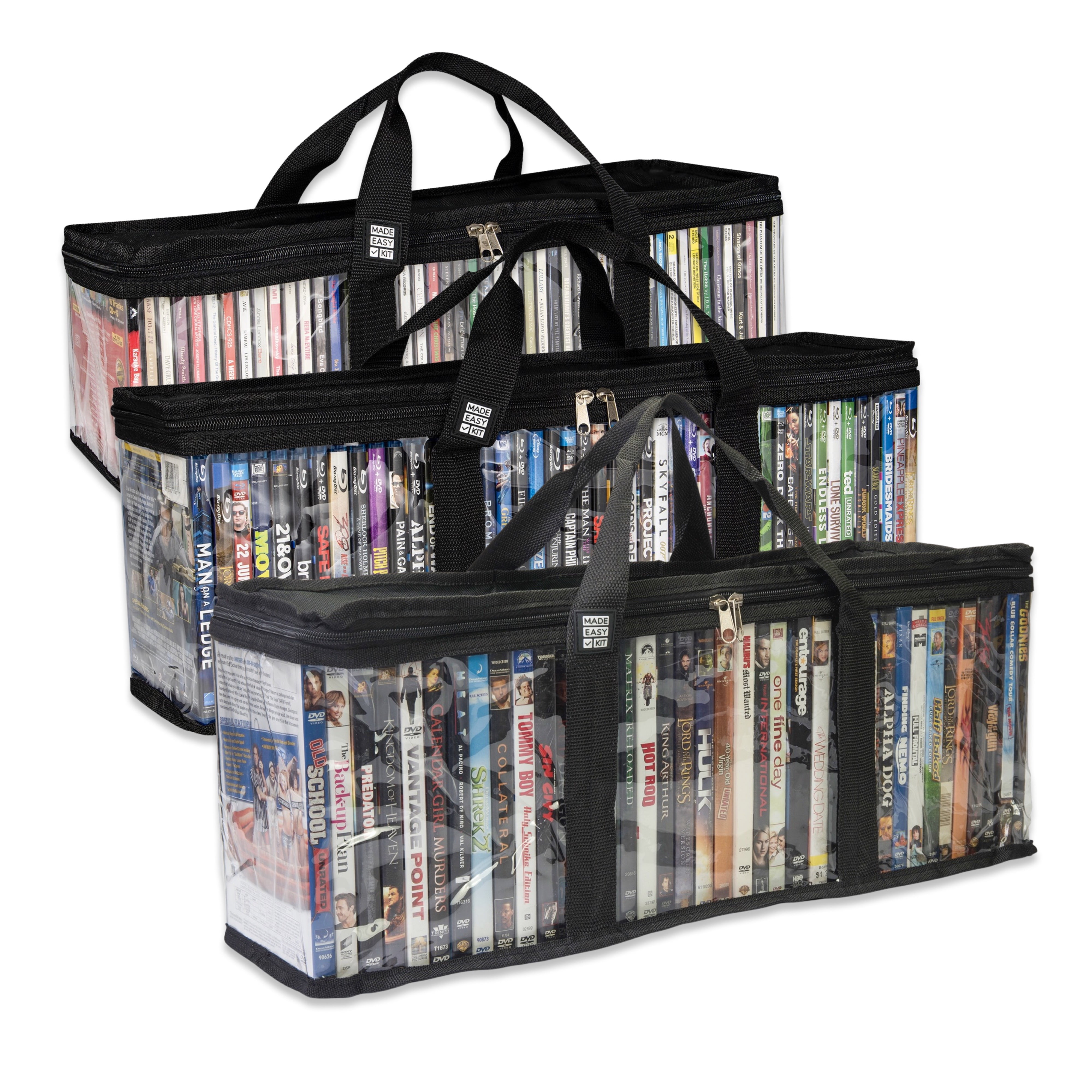 Made Easy Kit Compact Disc Storage Bag - Movie Cases for DVD, VHS, Blu ...