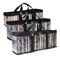 Made Easy Kit DVD Storage Bag Case - Clear PVC Organizer, Triple ...
