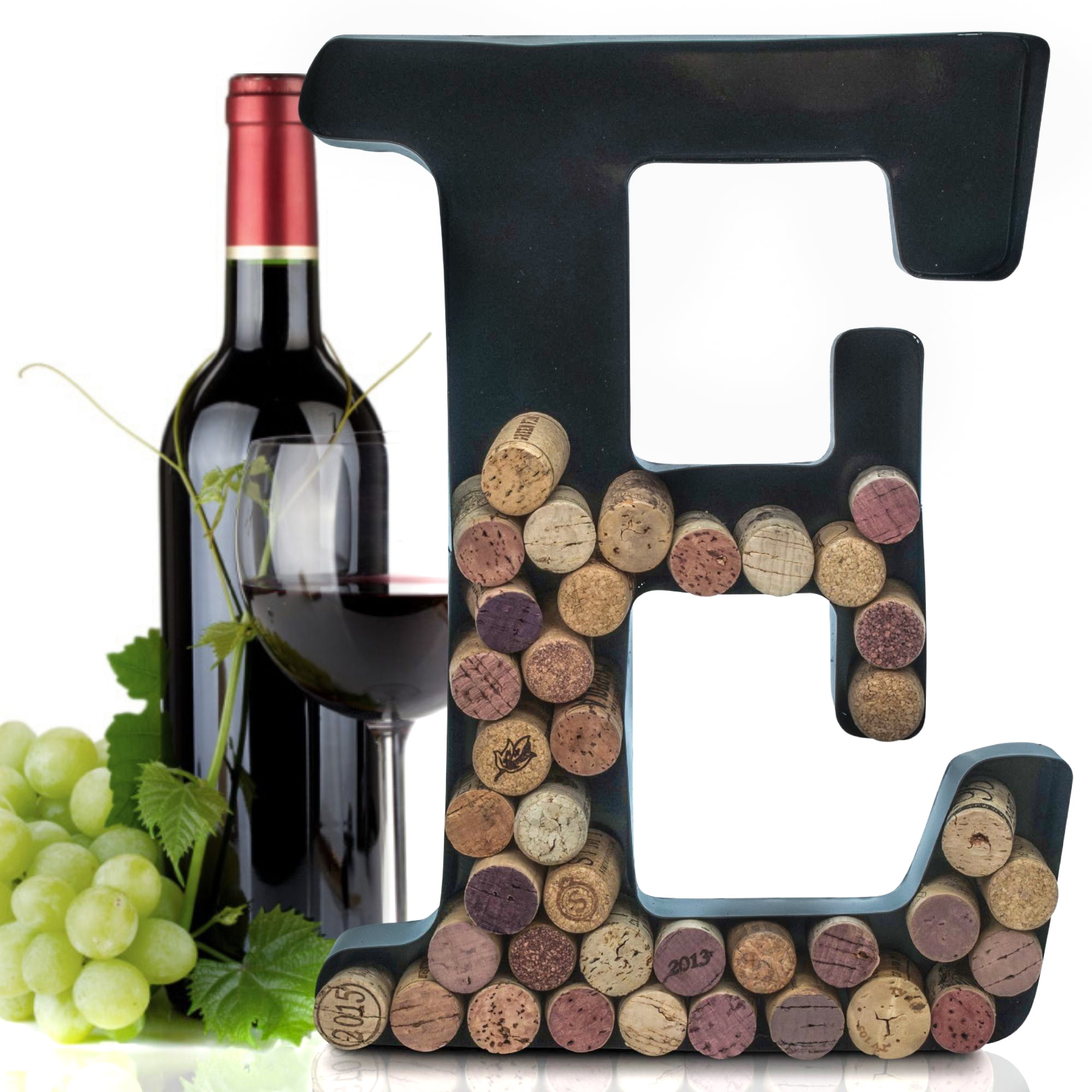 Made Easy Kit Metal Letter Wine Cork Savers Monogram w/ Free Wall Mount ...