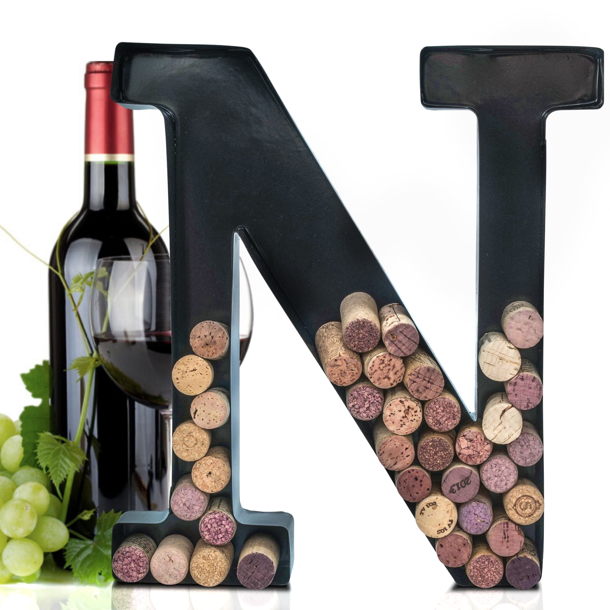 Made Easy Kit Metal Letter Wine Cork Savers Monogram w/ Free Wall Mount ...