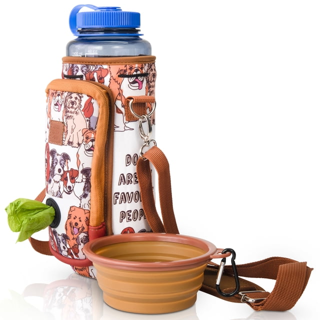 Made Easy Kit Water Bottle Carrier with Pocket for Dog Poop Waste Bags ...