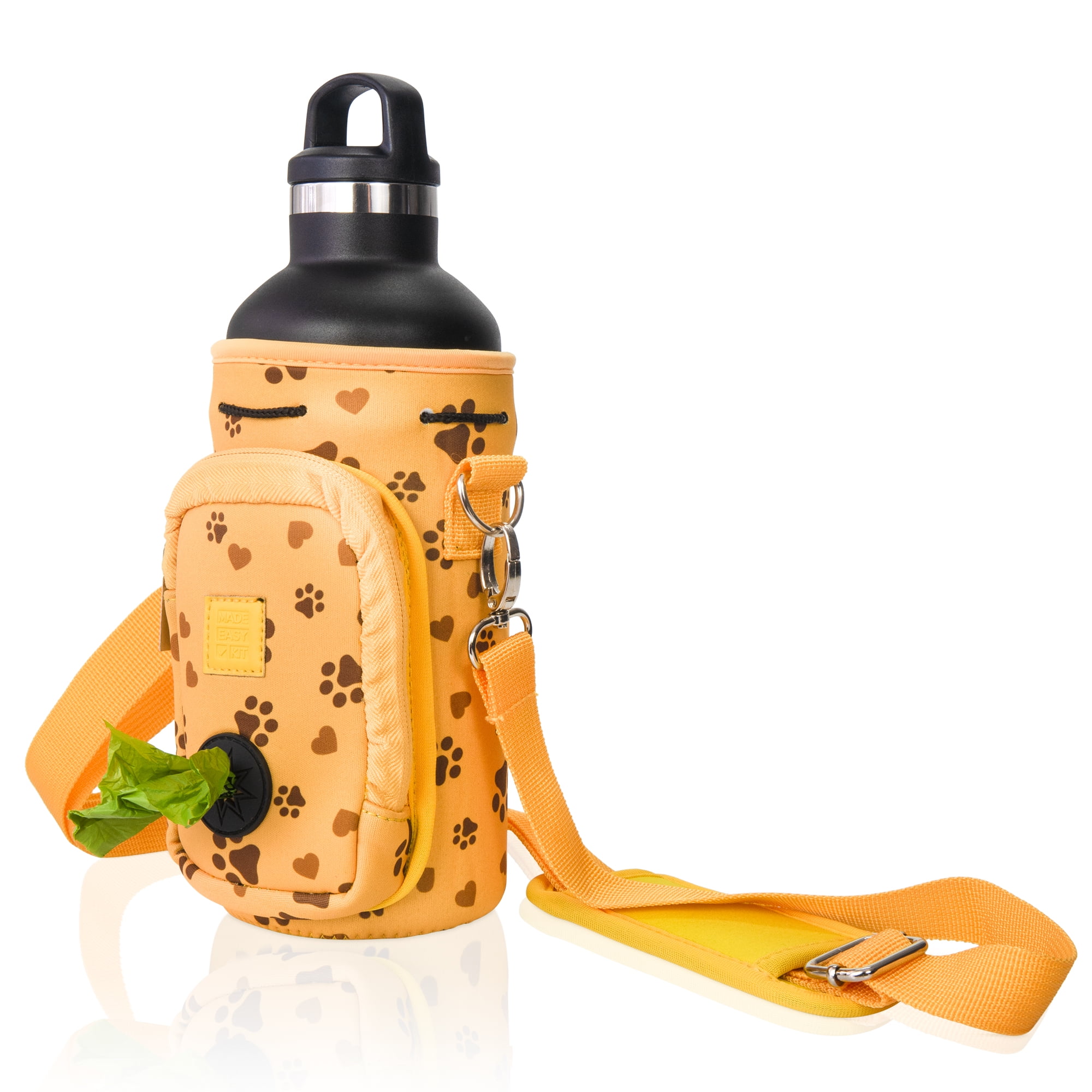 Made Easy Kit Water Bottle Carrier with Pocket for Dog Poop Waste Bags ...
