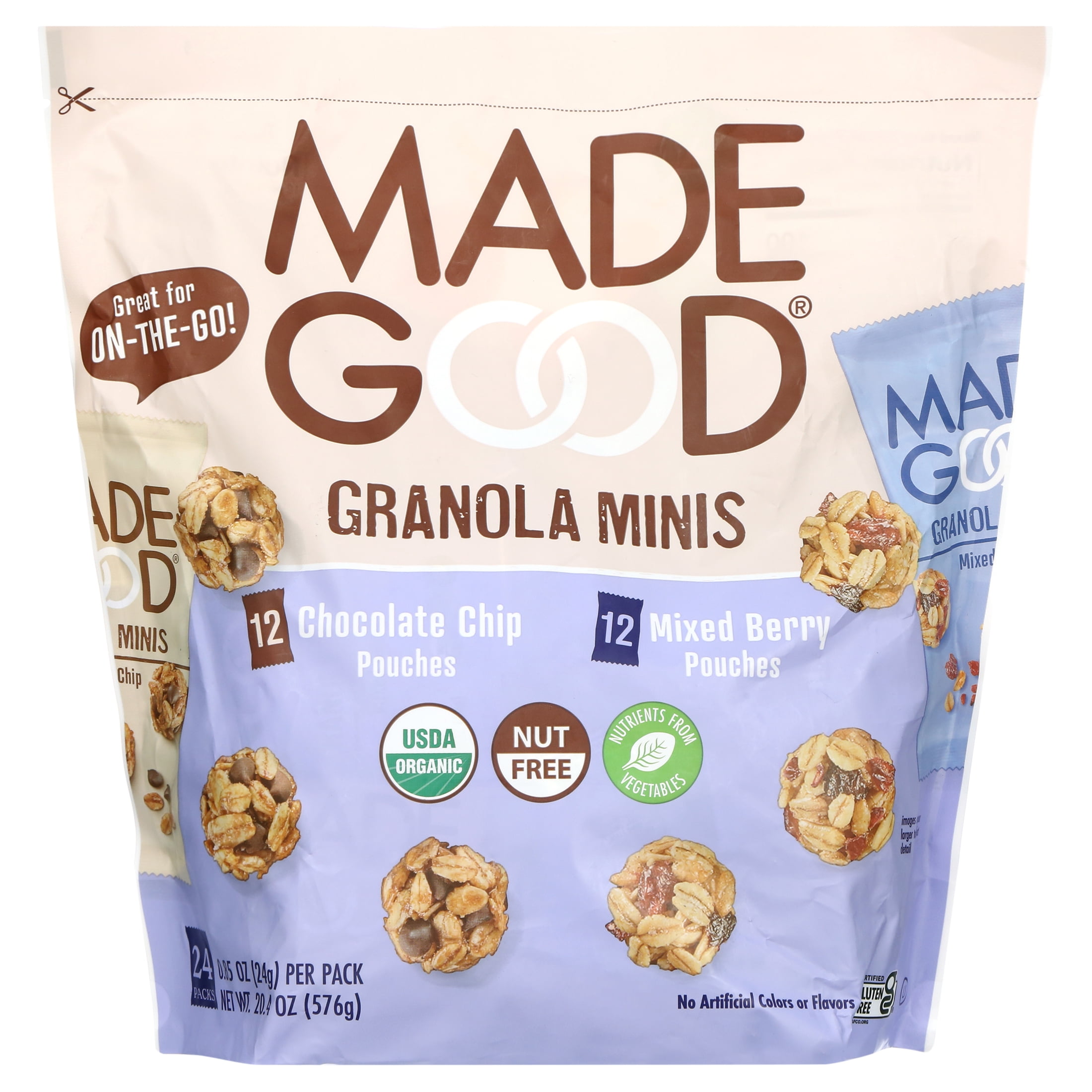 MadeGood Organic Granola Minis Variety Pack, 0.85 Ounce 24ct - Walmart.com