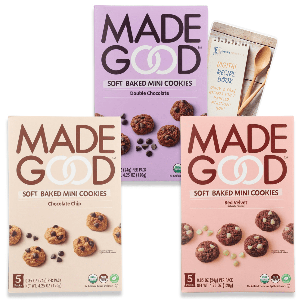 Made Good Soft Baked Mini Cookies Variety Pack of 3 (Chocolate Chip ...