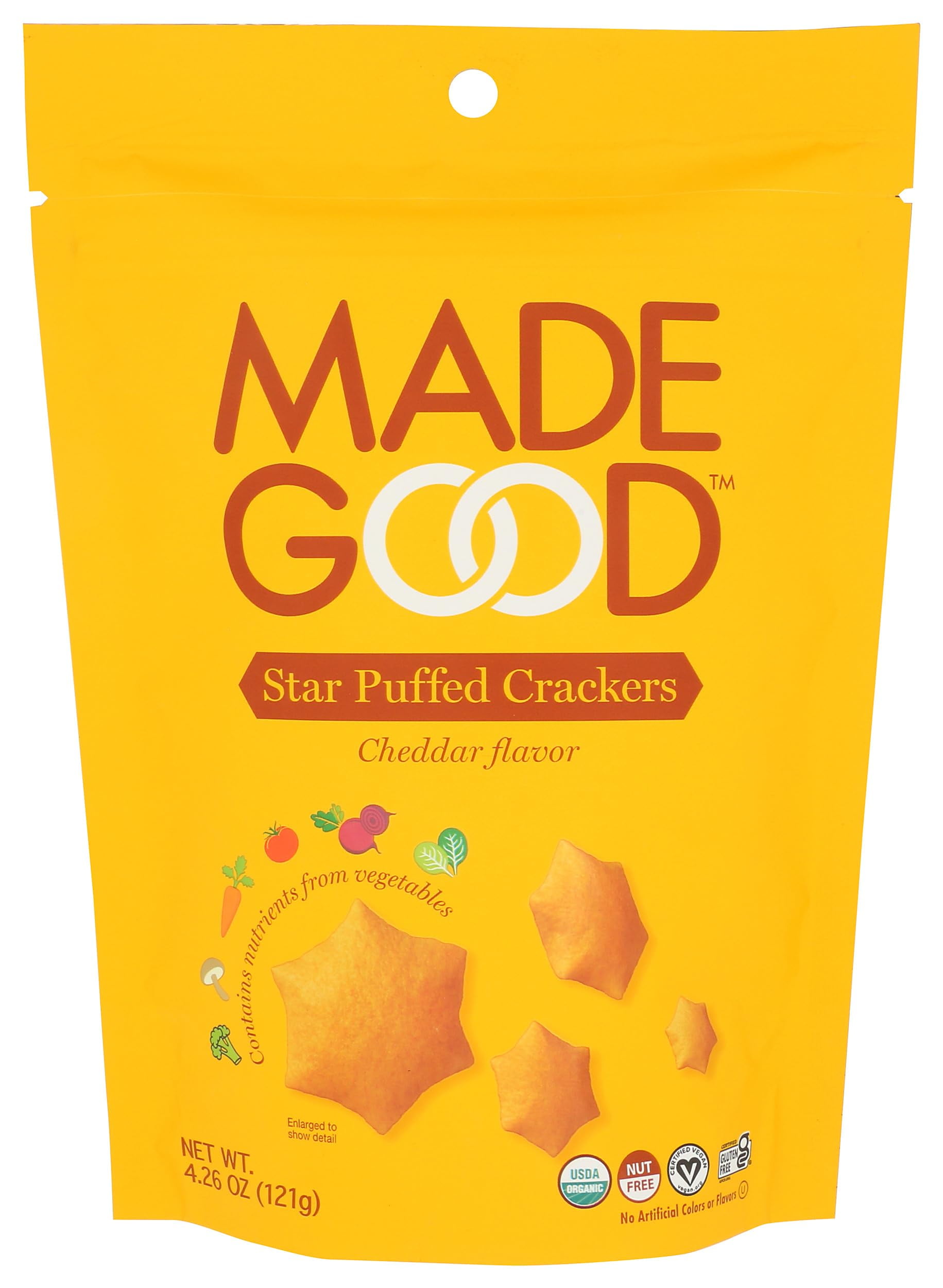 MadeGood - Cheddar Star Puffed Crackers, 4.26 Oz (Pack of 6) - Walmart.com