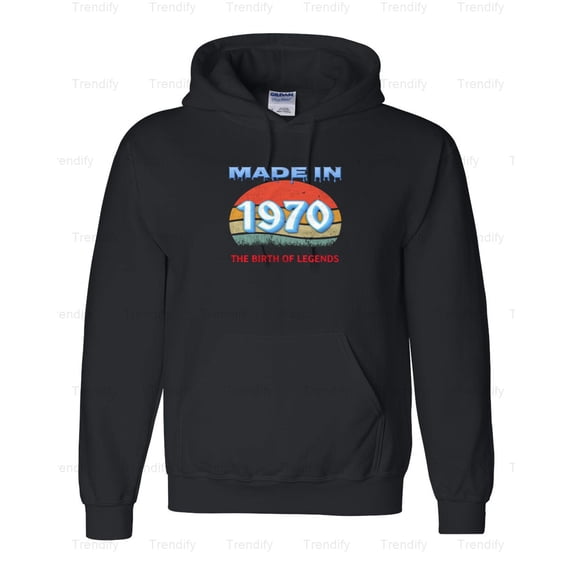 Made In 1970 Legends Born English Words Birthday Hoodie M3082444, Up to ...