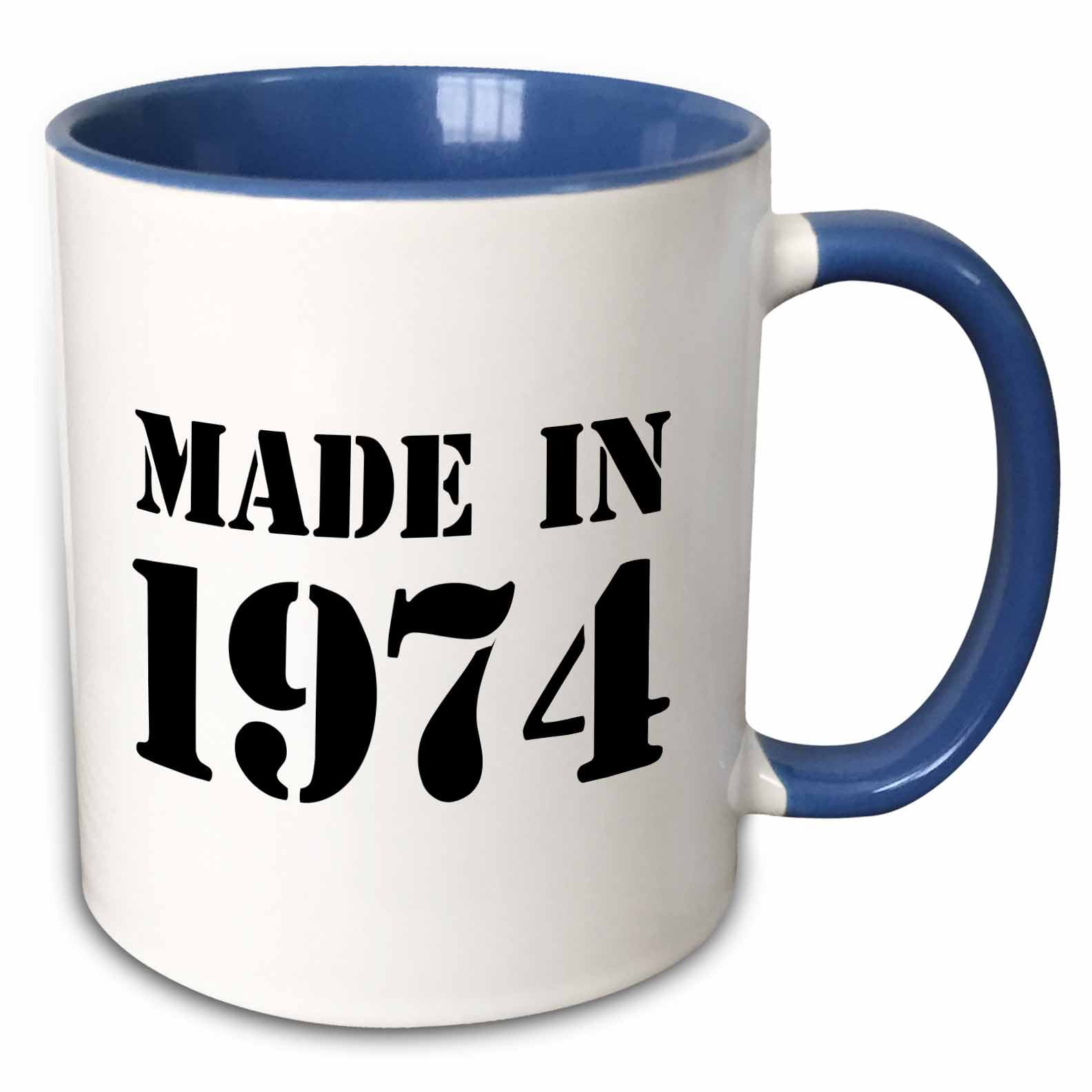 3drose, Made in 1974 - Funny Birthday Birth Year Text - Fun Black Bday ...