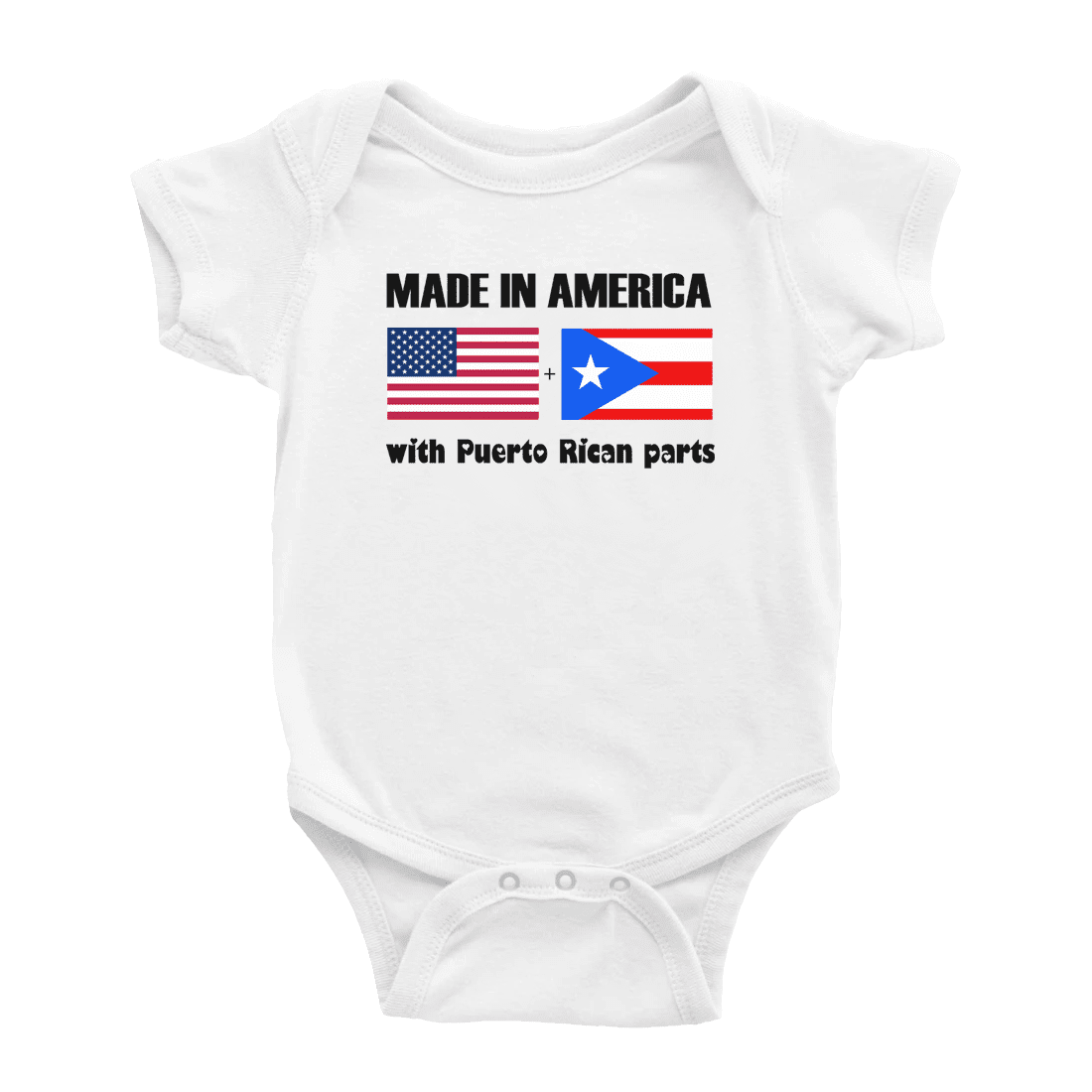 Made In America With Puerto Rican Parts Cute Baby Clothing Bodysuits ...