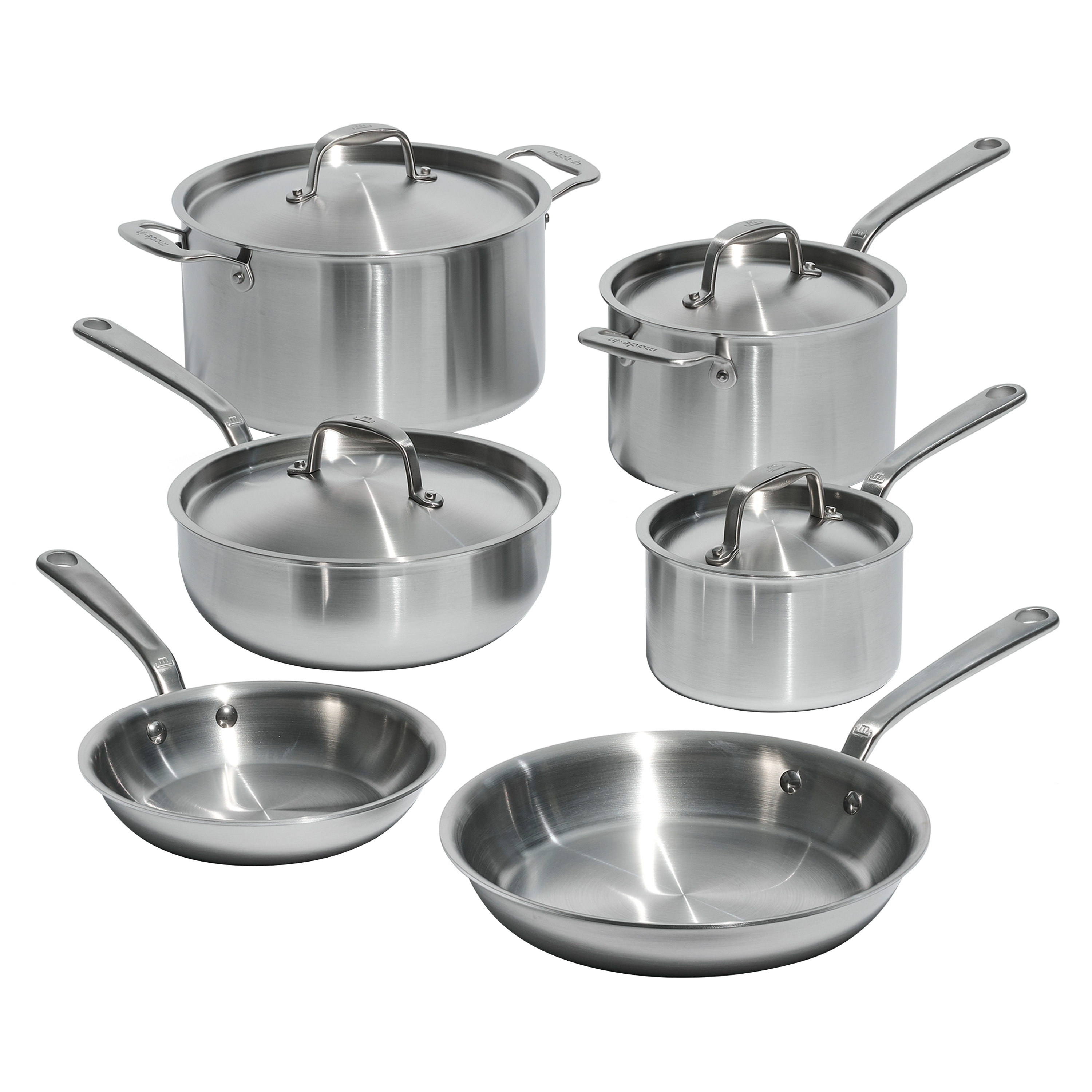 Cooks Standard Classic Stainless Steel Cookware Set 10-Pieces, 18/10 ...