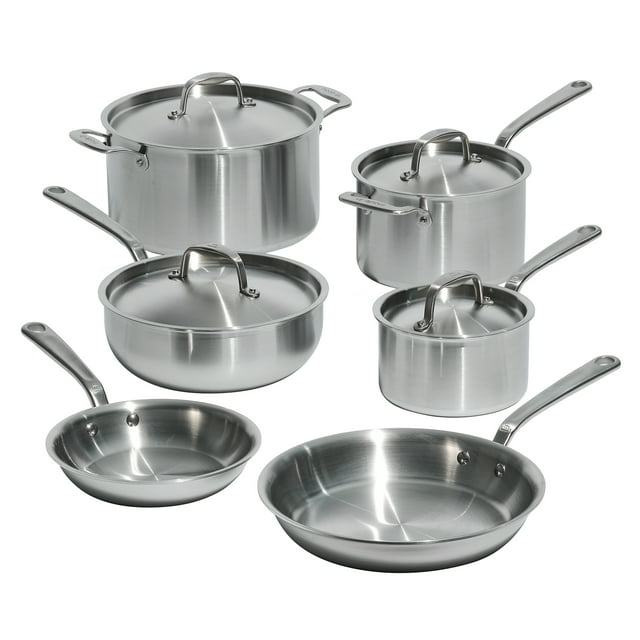 Made In Cookware - 10 Pc Stainless Steel Pot & Pan Set - 5 Ply Clad ...