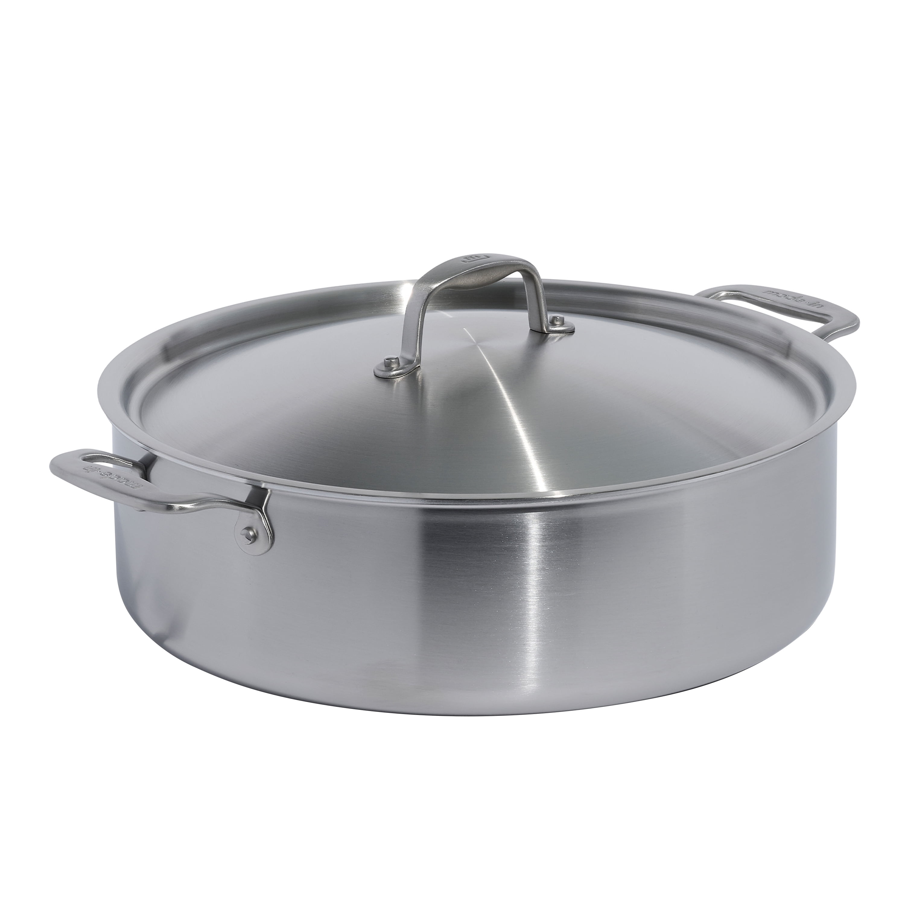 Made In Cookware - 10 Quart Stainless Steel Rondeau Pot w/Lid - 5 Ply ...