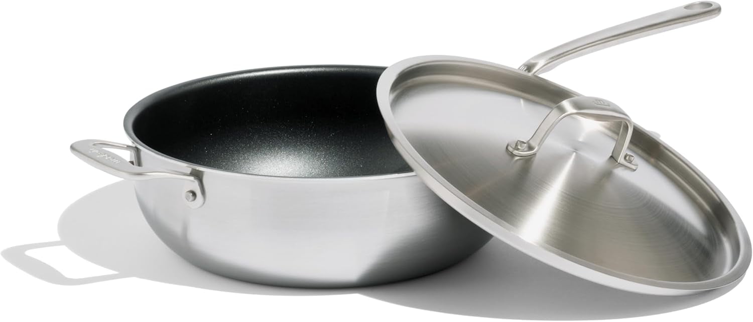 Made In Cookware - 5 QT ProCoat Non Stick Saucier with Lid - 5 Ply ...