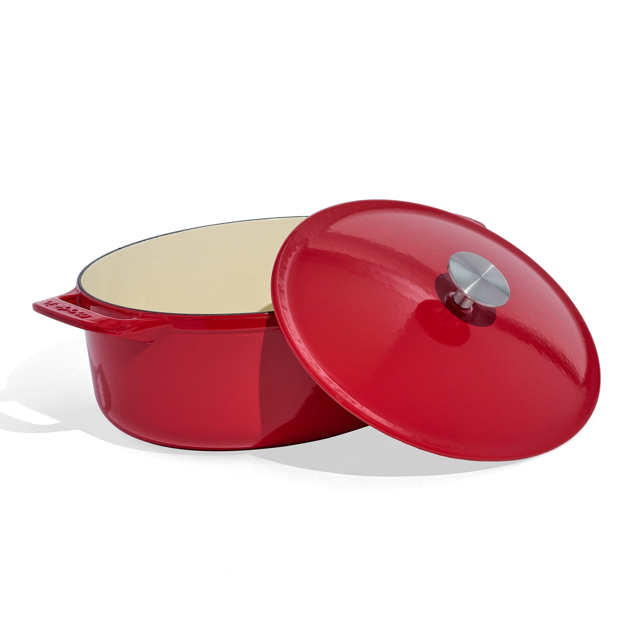 Made In Cookware - Heavy Enamel LID Cooking - 7.5 Quart Red Oval Dutch ...