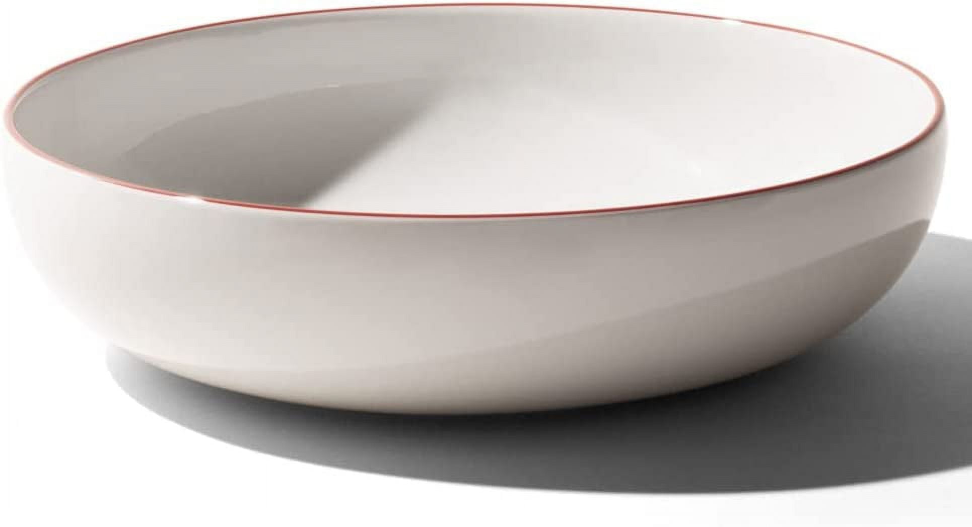 Made In Cookware - Serving Bowl - White With Red Rim - Porcelain ...