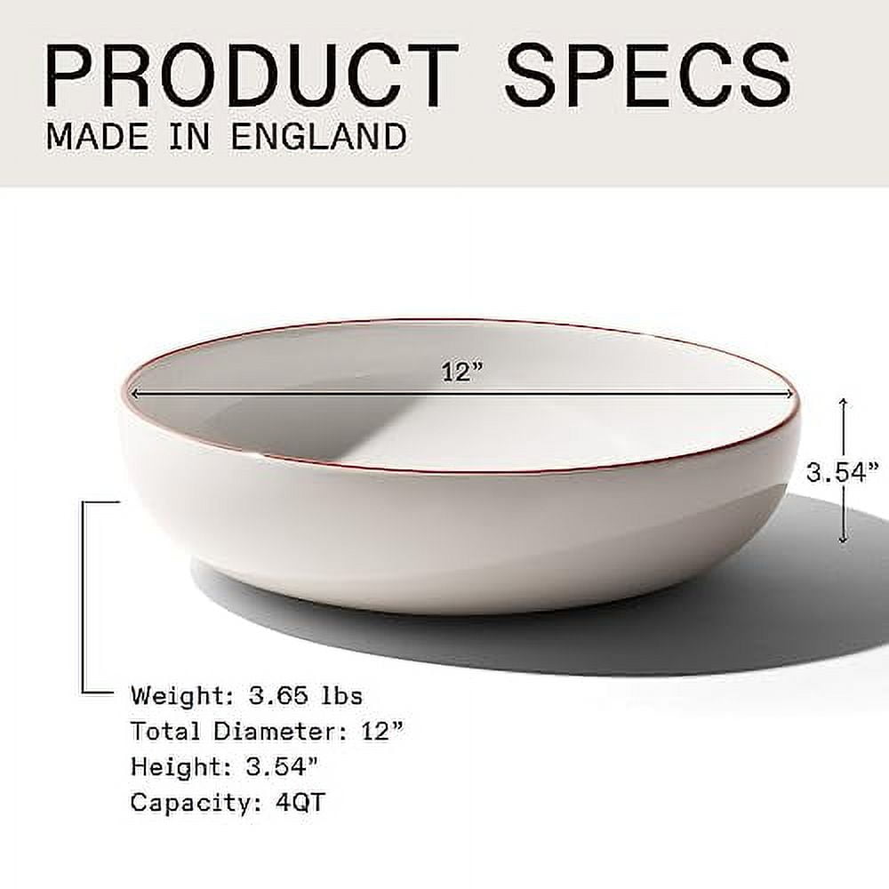 Made In Cookware - Serving Bowl - White With Red Rim - Porcelain ...