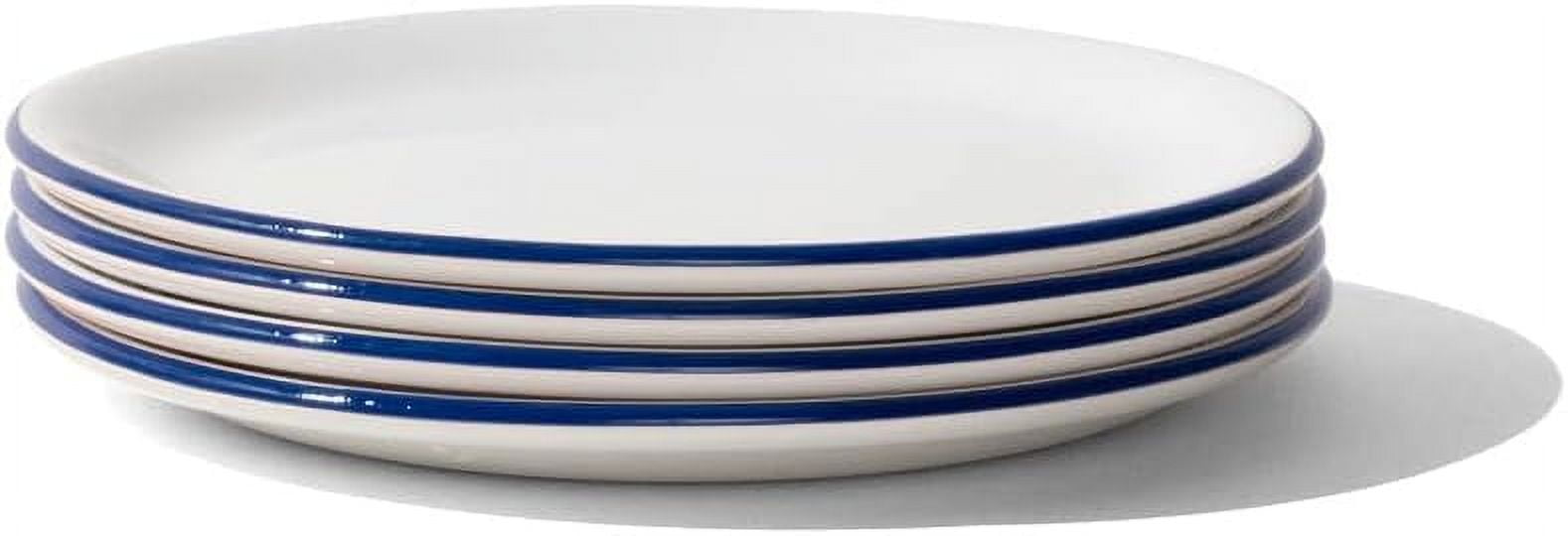 Made In Cookware - Set of 4 - Bread and Butter Plates - White With Navy ...
