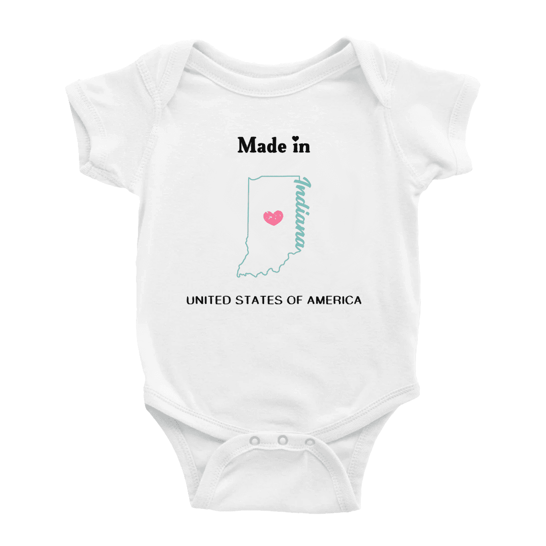 Made In Indiana United States of America Baby Clothing Bodysuit 0-3 ...