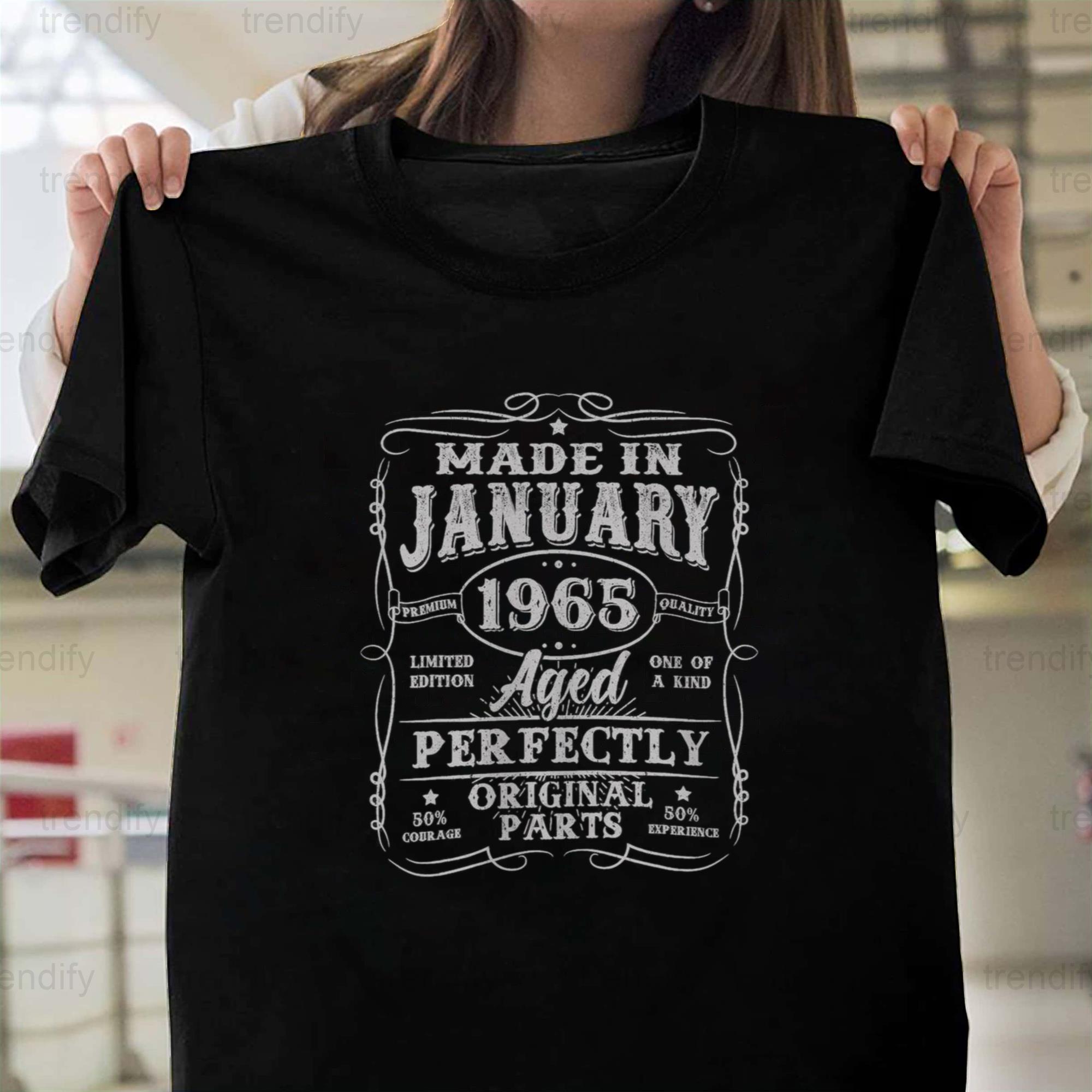 Made In January 1965, A Vintage Style 60th Birthday for Men Art, Unisex ...