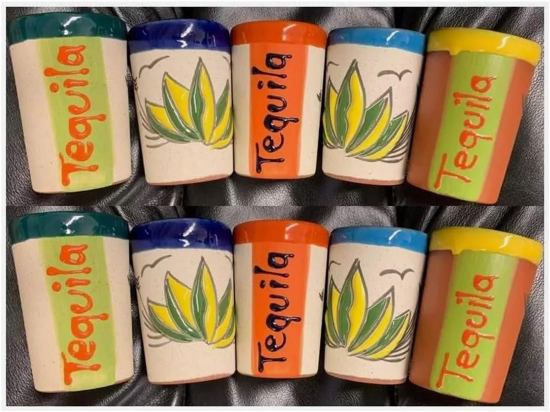 Made In Mexico Hand Painted Design Pottery Barro Clay Tequila Shots ...