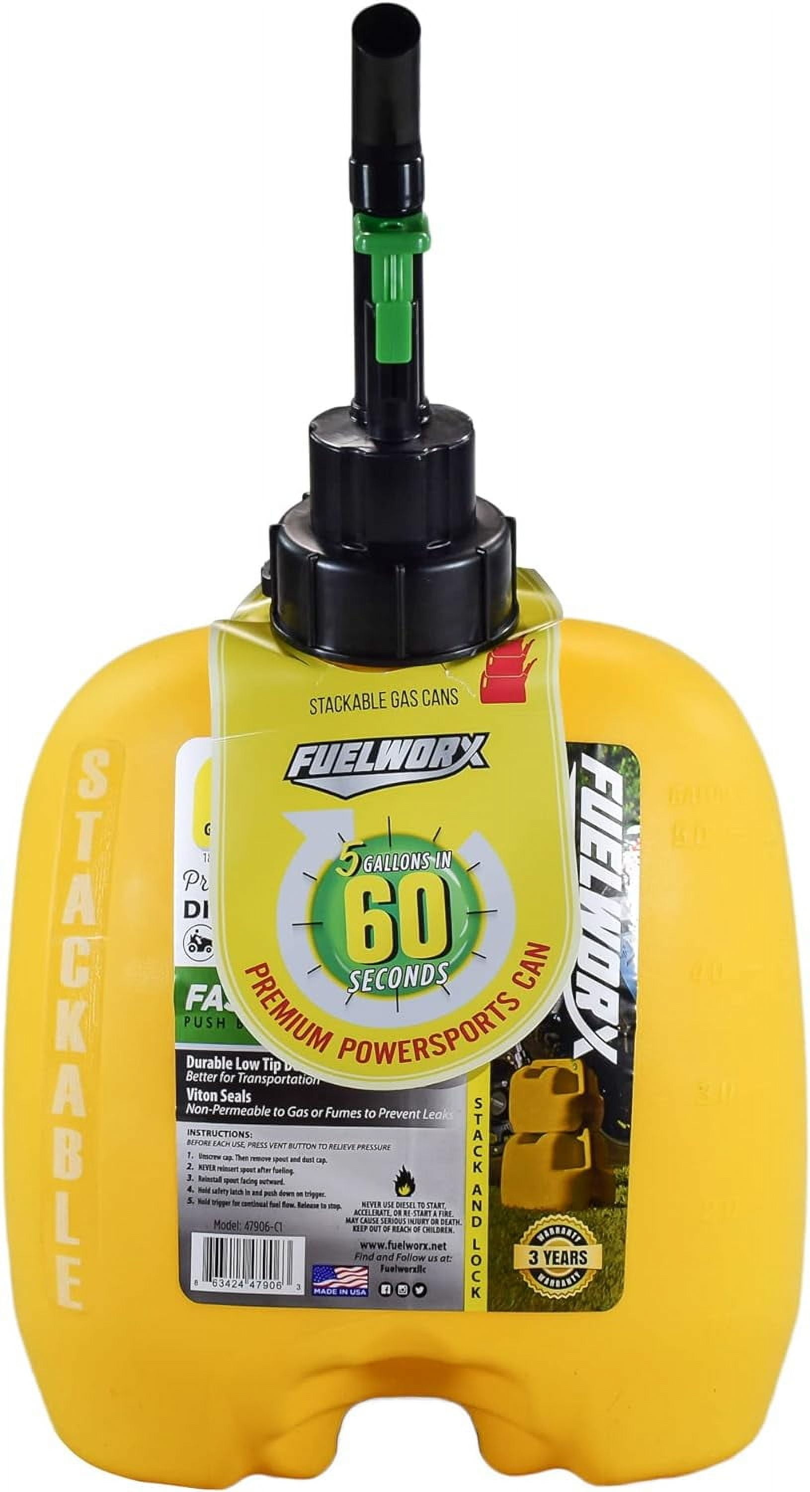 Made In The USA Yellow CARB Compliant, Stackable, & Easy Pour Diesel ...