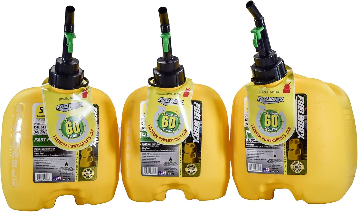 Made In The USA Yellow CARB Compliant, Stackable, & Easy Pour Diesel ...