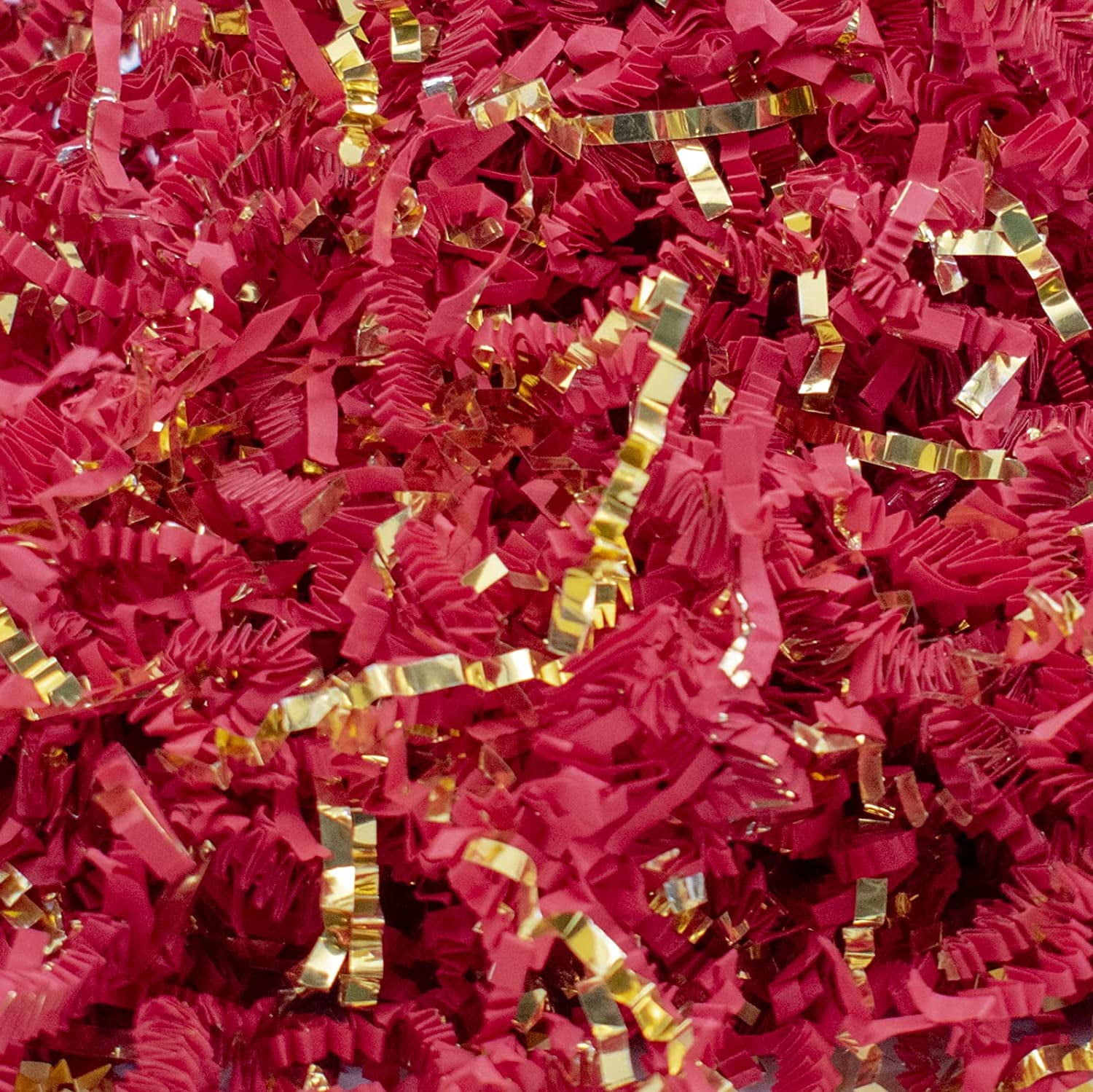 Made In USA Crinkle Cut (Zig Fill) Shredded Paper 2 lbs (Red & Gold ...