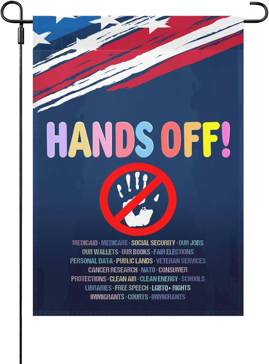 Made In USA Hands Off Protest Outdoor Flag Double Sided Hilarious House ...