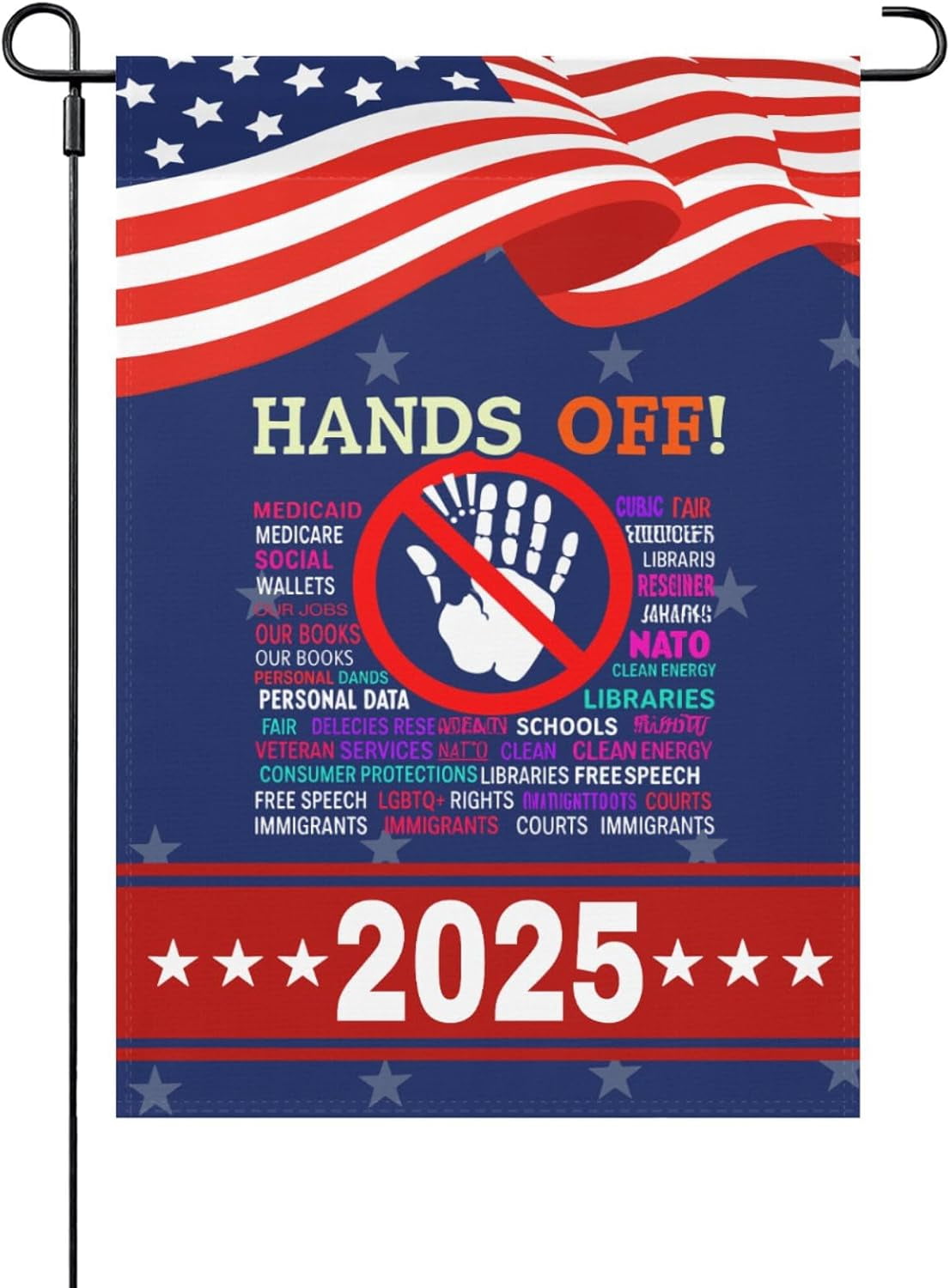 Made In USA Hands Off Protest Outdoor Flag Vintage House Flags Double ...