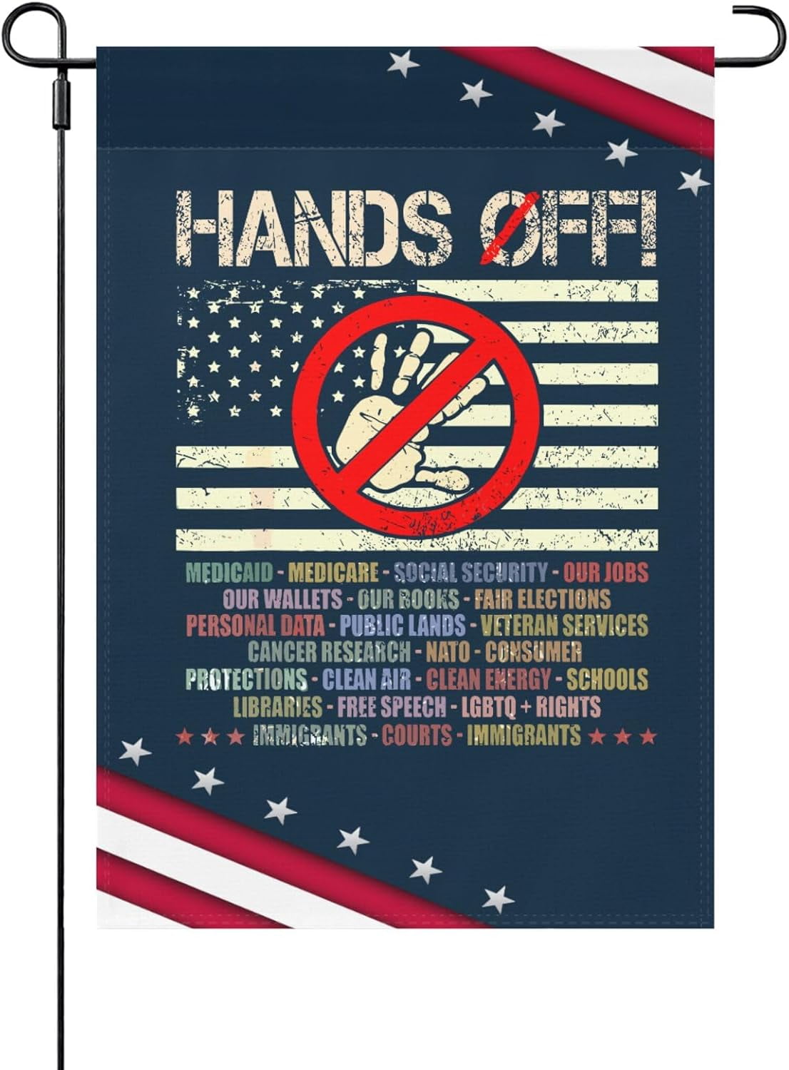 Made In USA Hands Off Protest Outdoor Flags Humorous Yard Flag ...