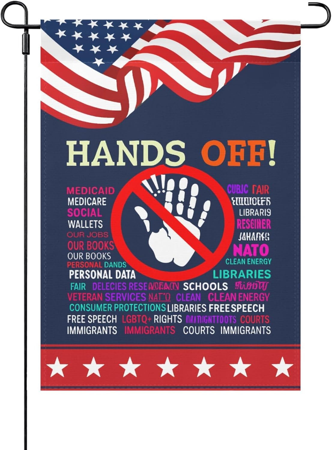 Made In USA Hands Off Protest Outdoor Flags Inspirational Yard Flags ...