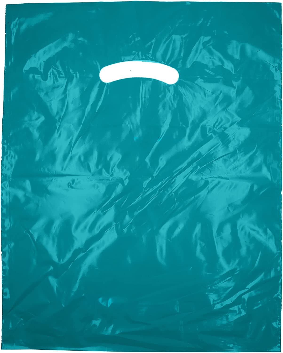 Made In USA Pack of 125 Teal Glossy Plastic Merchandise Bags (9" X 12 ...