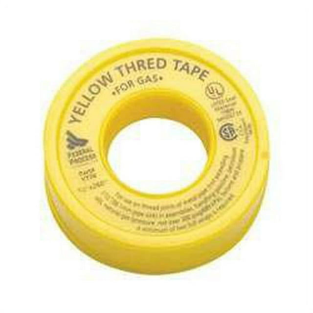 Made In Usa 1/2 X 260" Yellow Teflon Pipe Thread Tape - Walmart.com