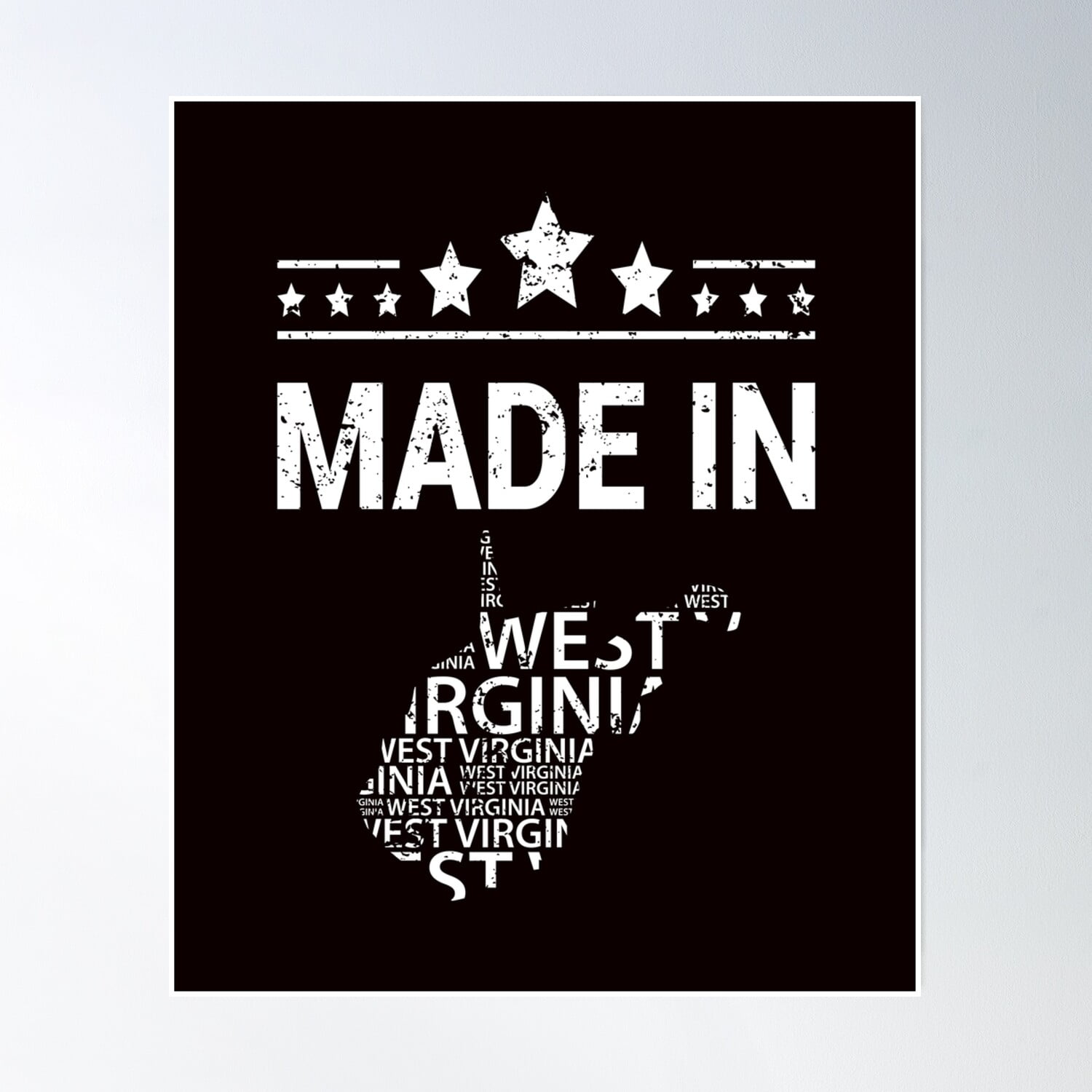 Made In.West Virginia Home Town Tourist Vacation Poster Wall Art ...