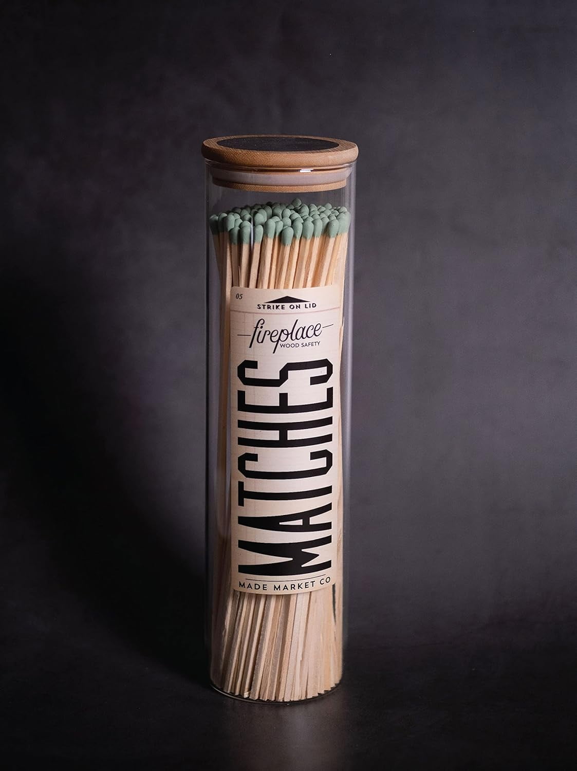 Made Market Co. Fireplace Matches in Glass Vessel | Approx. 120 Long ...