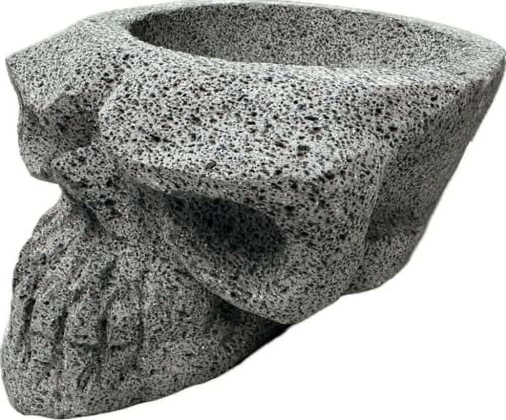 Made in Mexico Large Skull Calavera Cabeza Genuine Mexican Manual Guacamole Salsa Maker Volcanic ...