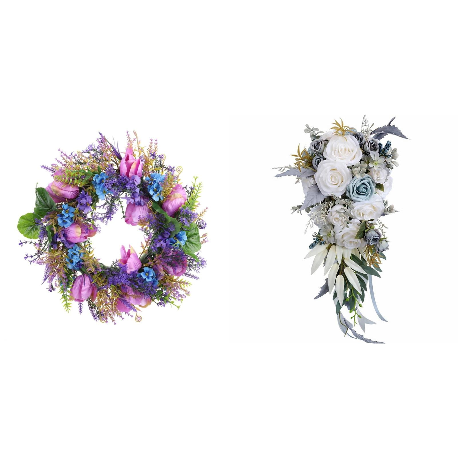 Made of Plastic, Artificial Flowers Spring Wreaths for Front Door ...