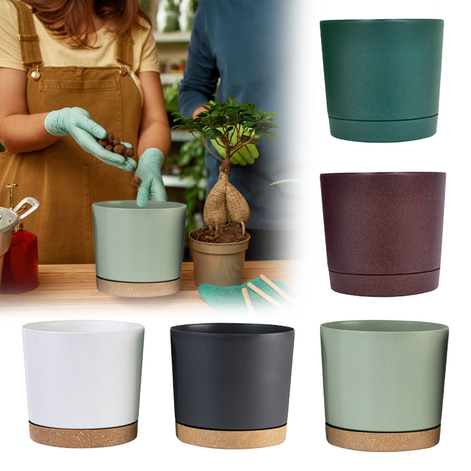 Made of Plastic, Discounted Stock! 2X Flower Pot Today Deals! Kpamnxio ...