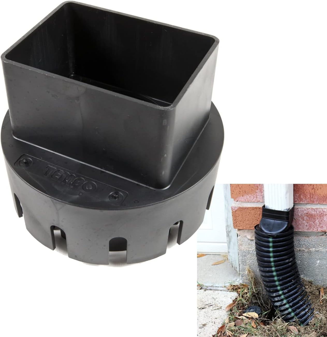 Made Premium Rain Gutter Downspout Adapter (2" x 3" Square Rain Gutter ...