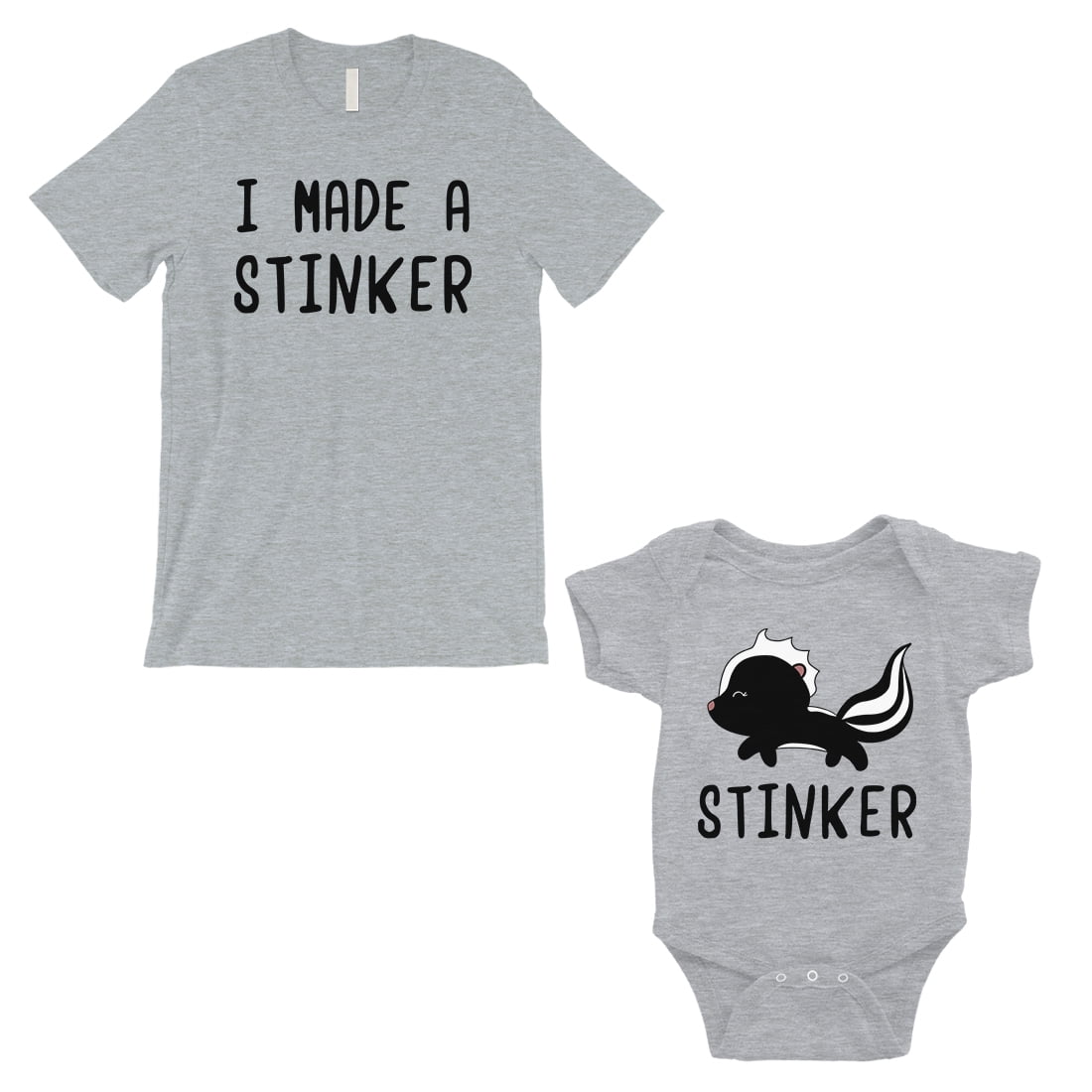 Made Stinker Skunk Dad and Baby Matching Outfits Grey Father's Day ...