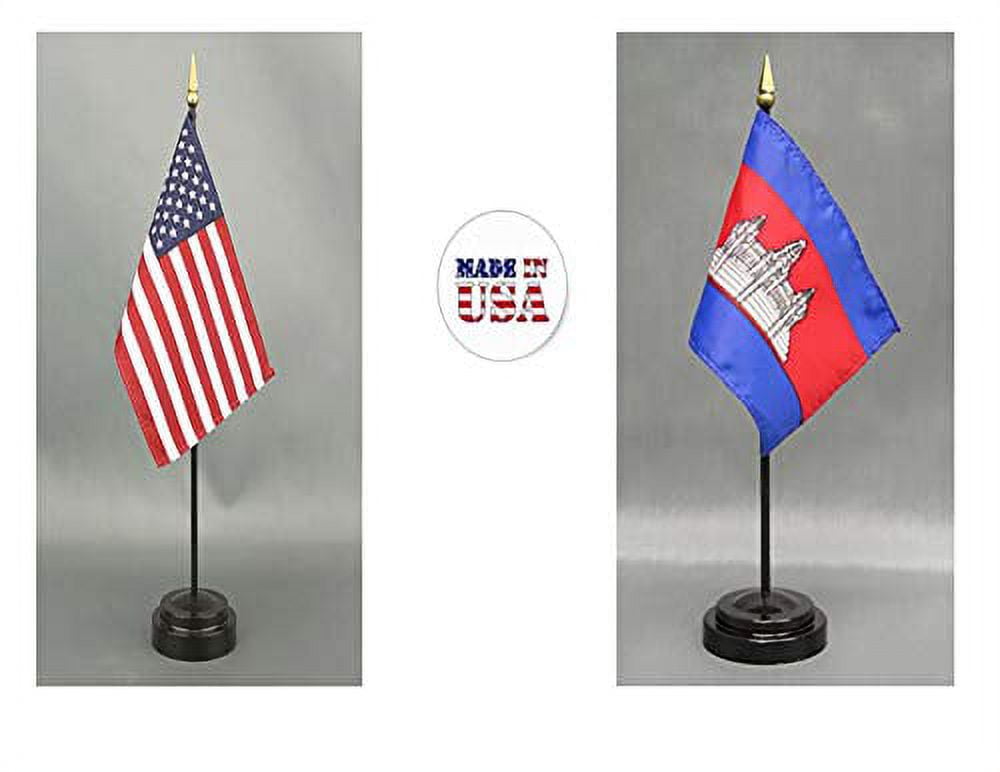Made in The USA. 1 American and 1 Cambodian Rayon 4"x6" Office Desk ...