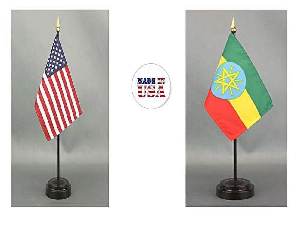 Made in The USA. 1 American and 1 Ethiopian Rayon 4"x6" Office Desk ...