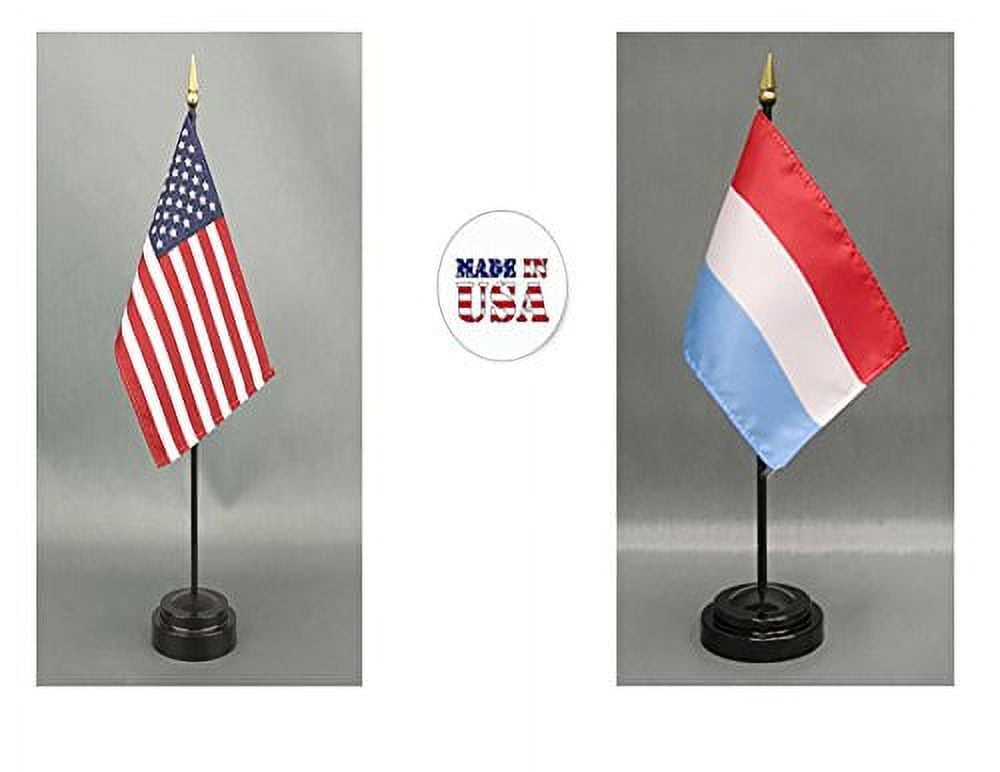 Made in The USA. 1 American and 1 Luxembourg Rayon 4"x6" Miniature ...