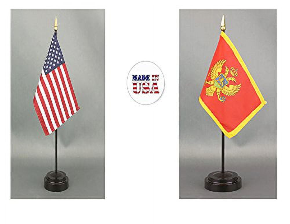 Made in The USA. 1 American and 1 Montenegro Rayon 4"x6" Miniature ...