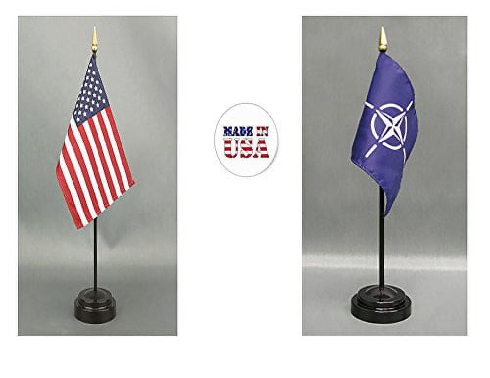 Made in The USA. 1 American and 1 NATO Rayon 4"x6" Miniature Office ...