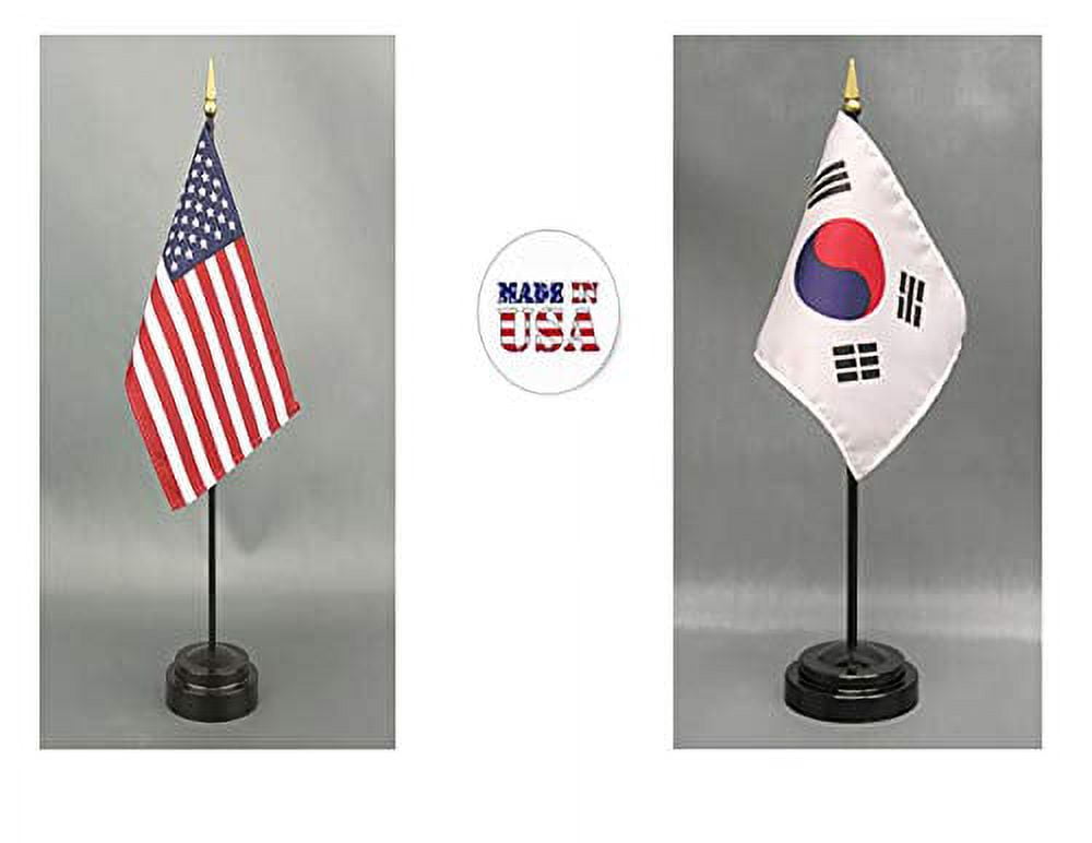 Made in The USA. 1 American and 1 South Korean Rayon 4"x6" Office Desk ...
